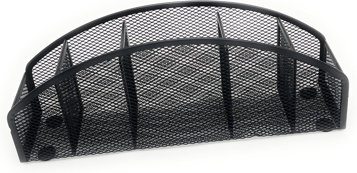 5-Tier Desk Organizer & Pen Holder, Large-Capacity Metal Mesh Pencil ...