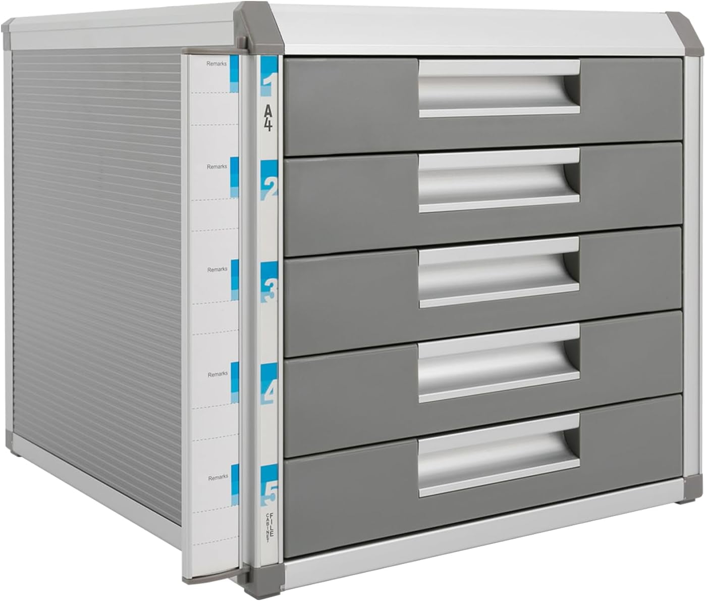 5 Tier Desktop Drawer Organizer Aluminum Alloy File Organizer with Lock ...