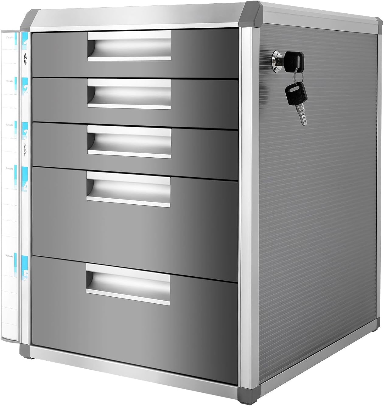 5 Tier Desktop Organizer with Drawers Aluminum Alloy File Organizer ...