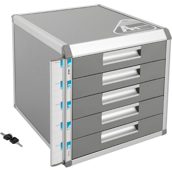 5 Tier Desktop Organizer with Drawers Aluminum Alloy File Organizer ...
