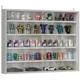 5-Tier Display Cabinet, Wall-Mounted Display Case with 2 Glass Doors ...