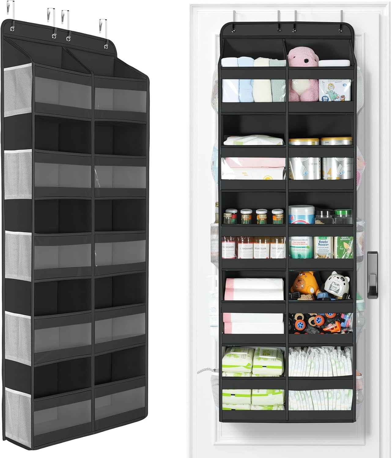 5-Tier Over The Door Organizer Dual-Column, 80lbs Load Over the Door ...