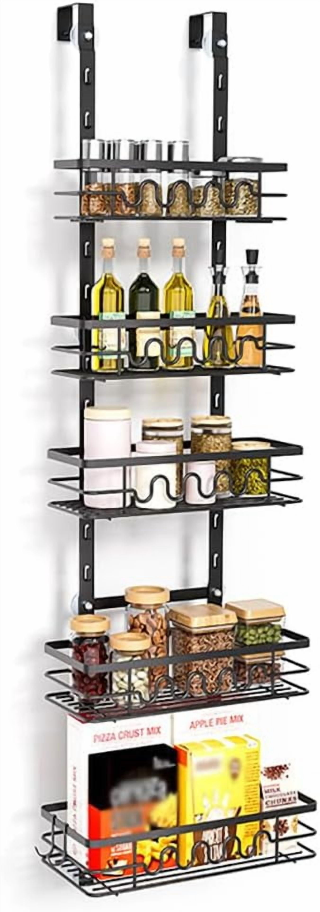 5-Tier Over The Door Organizer - Extra Tall Metal Hanging Spice Rack ...
