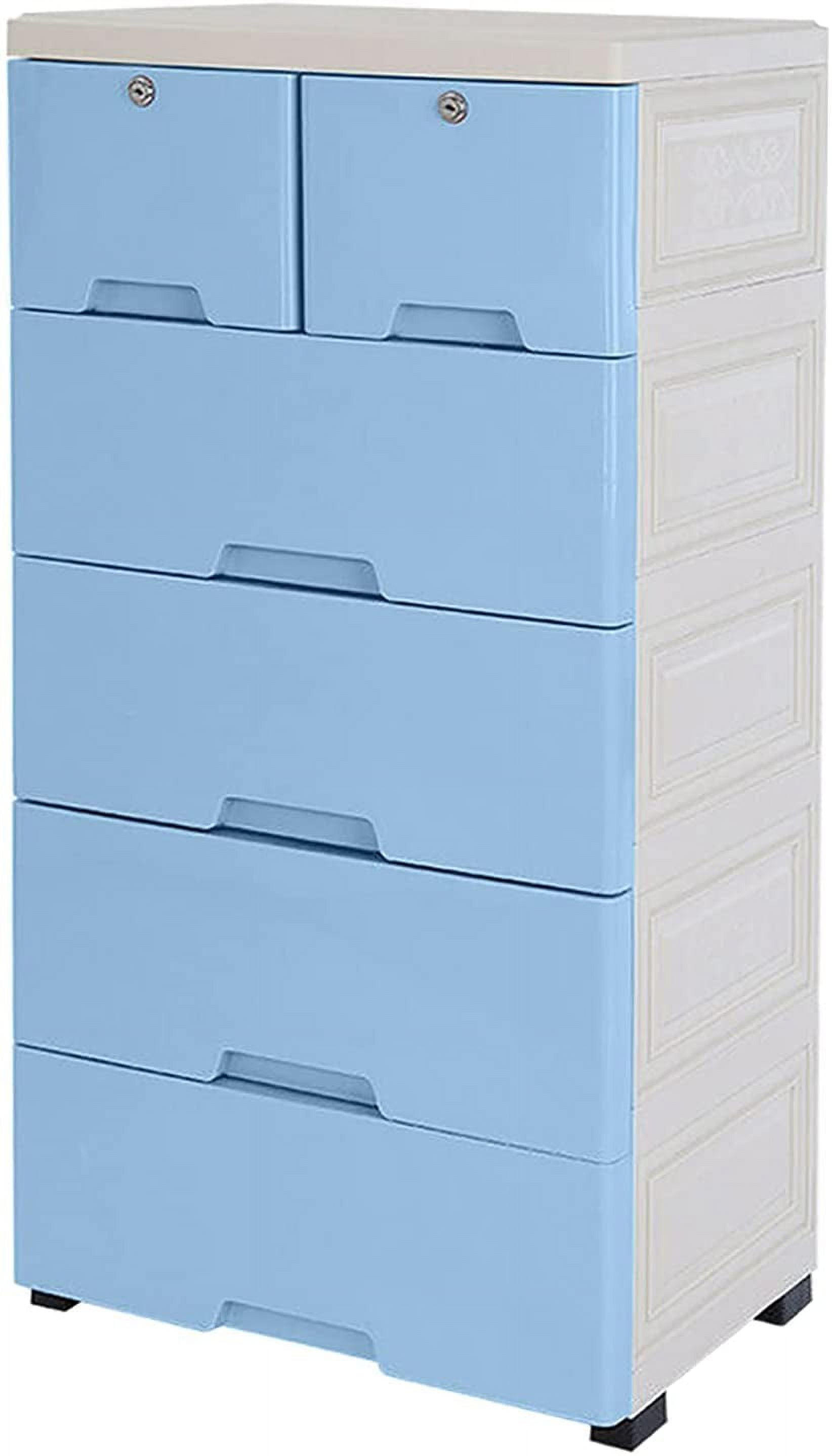 5 Tier Dresser with 6 Drawers, Clothes Storage Organizer with Locks and ...