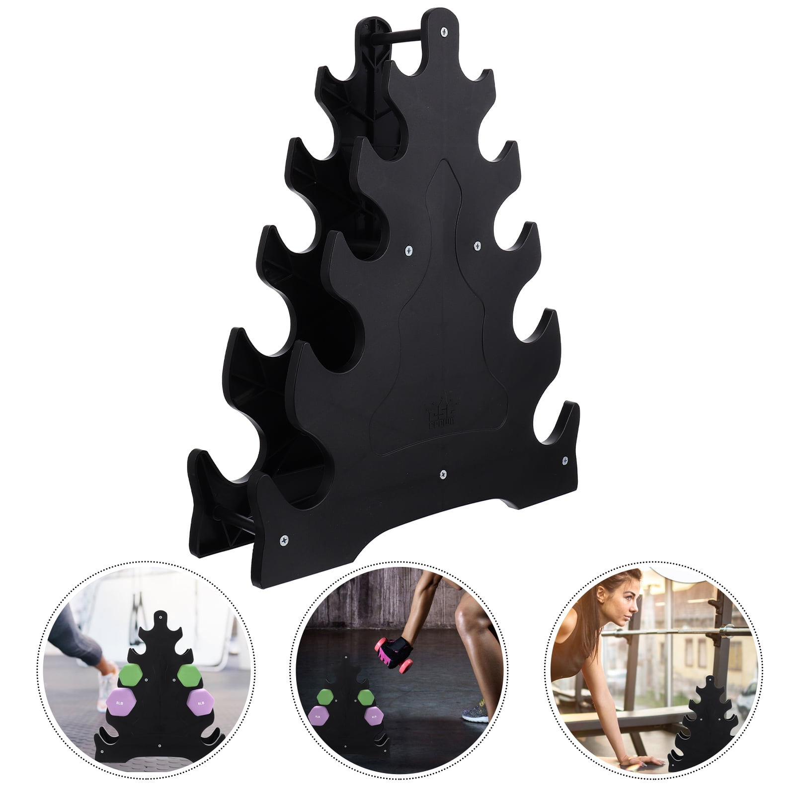 FRCOLOR Dumbbell Display Rack Black PP Material Stable Triangle Stand ...