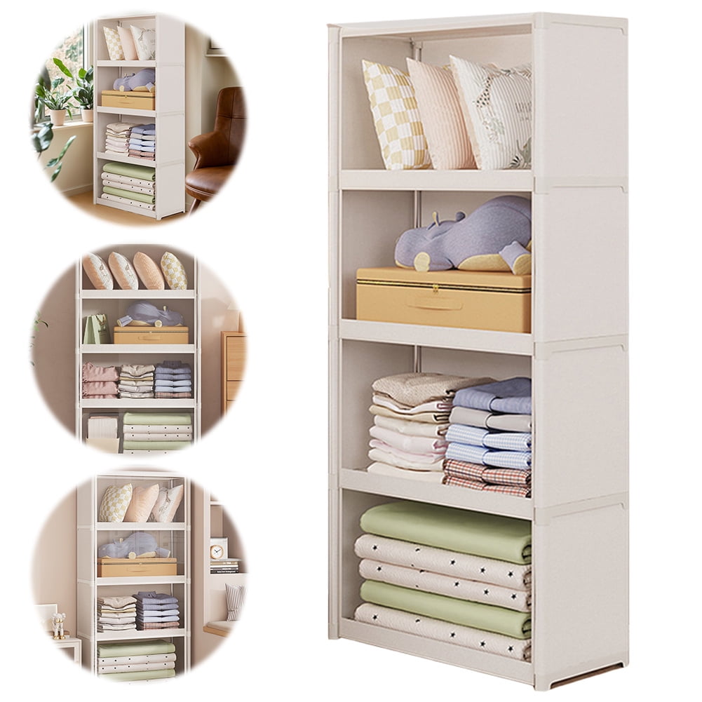 5-Tier Dustproof Multi-Layer Plastic Storage Bins with Lid, Containers ...