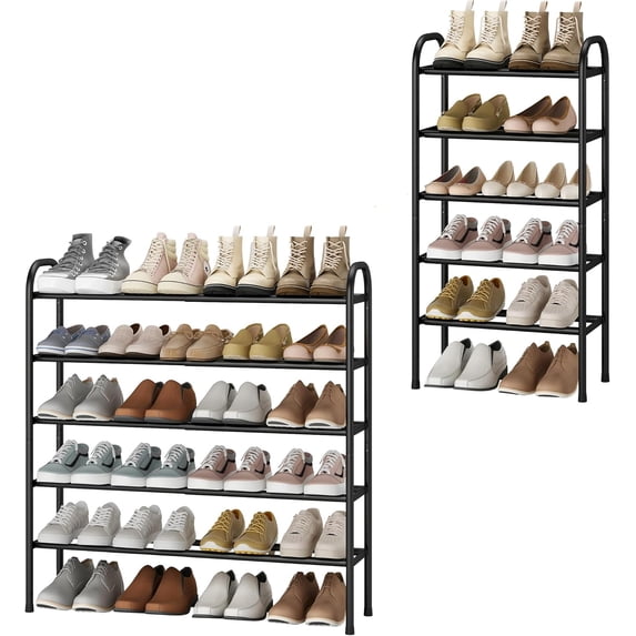 5-Tier Expandable Metal Shoe Rack, 17.7 to 33.1 Inches, Adjustable for ...