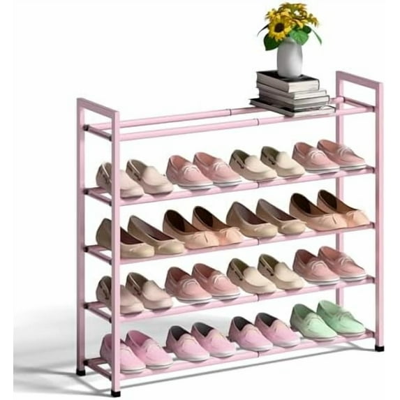 5-Tier Expandable Shoe Rack for Closet, 18“-33” Adjustable Shoe Rack ...