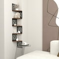 5-Tier Decorative Wood Corner Shelf: Wall Mount, Rustic Brown, for ...