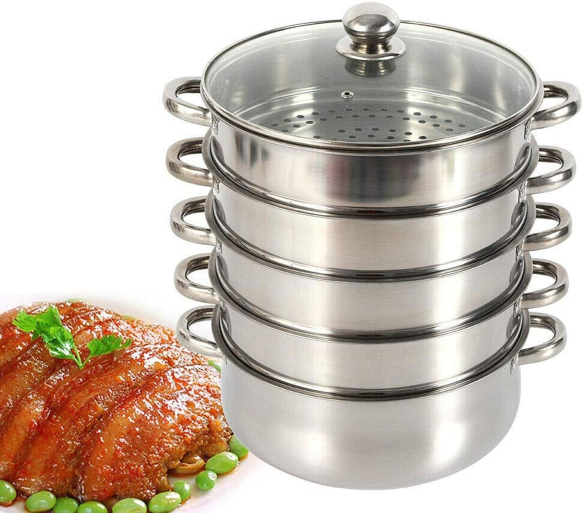 5 Tier Food Steamer,Stainless Steel Steamer for cooking,26/28/30cm ...