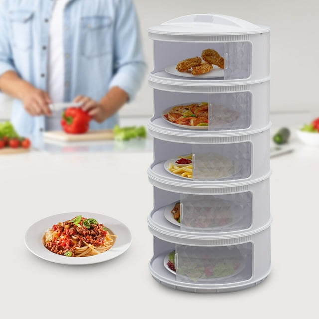 5 Tier Food Storage Box Dining Table Food Container with Lid Stackable ...