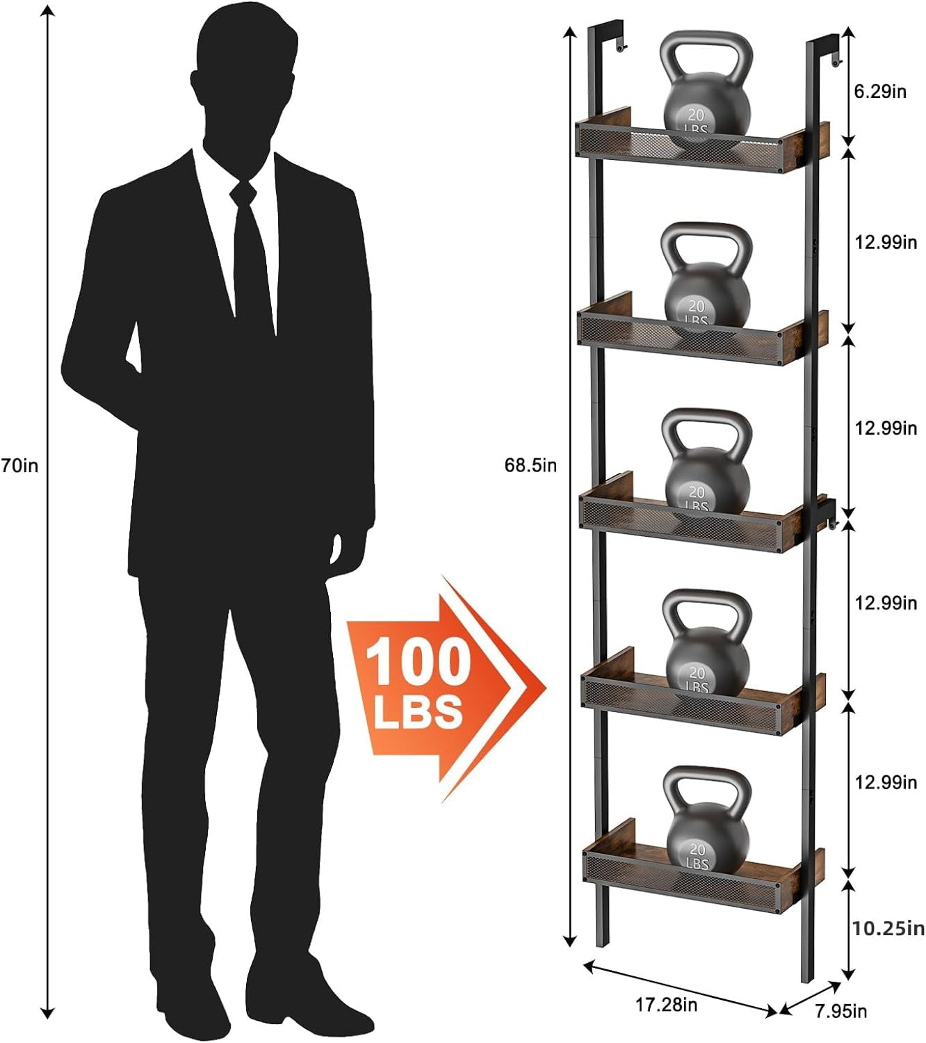 5-Tier Freestanding Wine Racks: 50 Bottles Wine Rack Shelf Wall Mounted with Fences, Wines ...