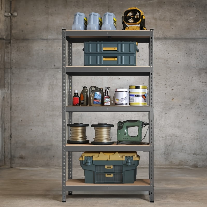 5-Tier Garage Shelves 1929lb Capacity Boltless Adjustable 70.9" Height ...
