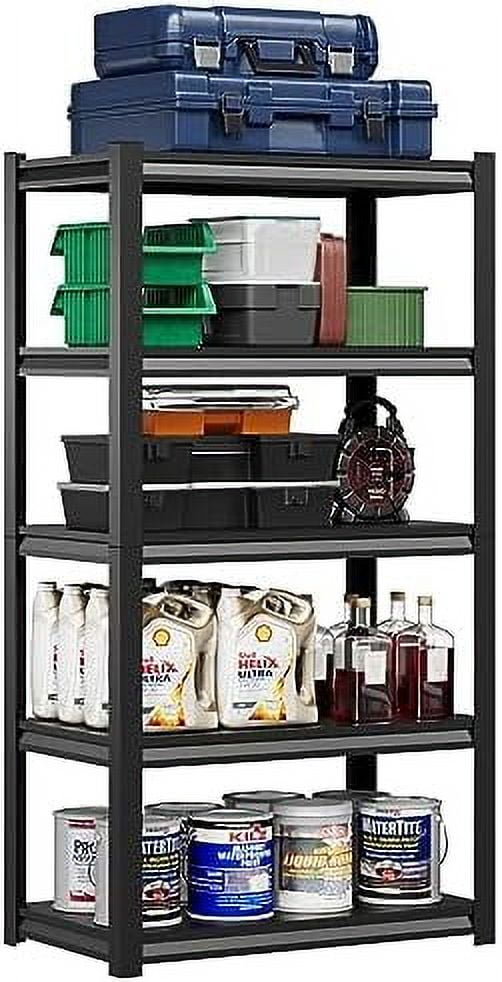 5 Tier Garage Shelves Unit Heavy Duty Shelving Rack Metal Stand Rack ...