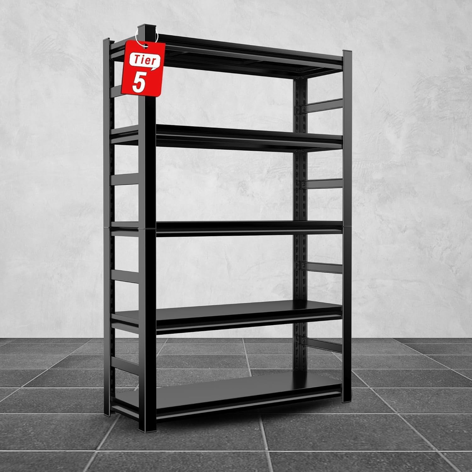 5-Tier Garage Shelving Heavy Duty, Adjustable Garage Storage Shelves ...
