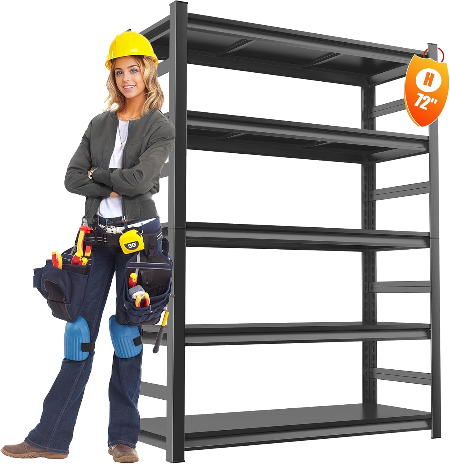 5-Tier Garage Shelving Heavy Duty, Adjustable Garage Storage Shelves ...