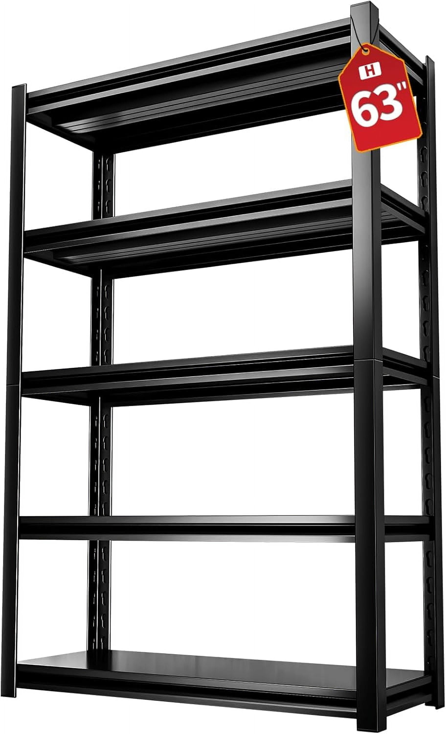 5 Tier Garage Shelving Storage Shelves 2000LBS Heavy Duty Metal ...