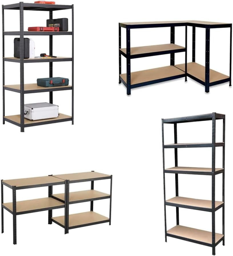 5-Tier Garage Shelving Unit, Adjustable Shelves for Free Combination ...