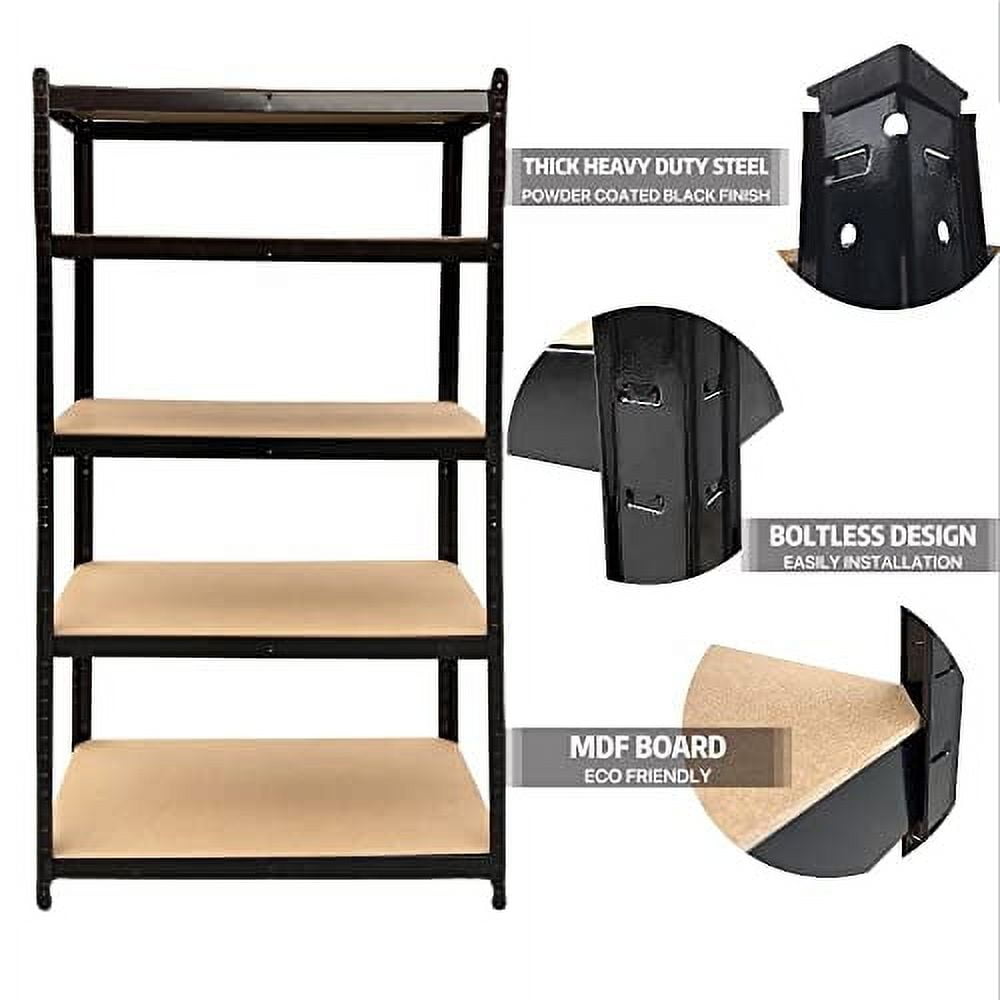 5-Tier Garage Shelving Unit, Adjustable Shelves for Free Combination ...