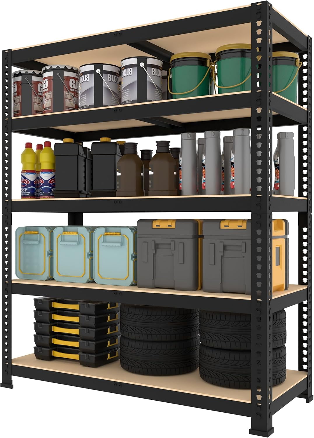 5 Tier Garage Storage Shelves - 36" W x 16" D x 72" H Heavy Duty ...