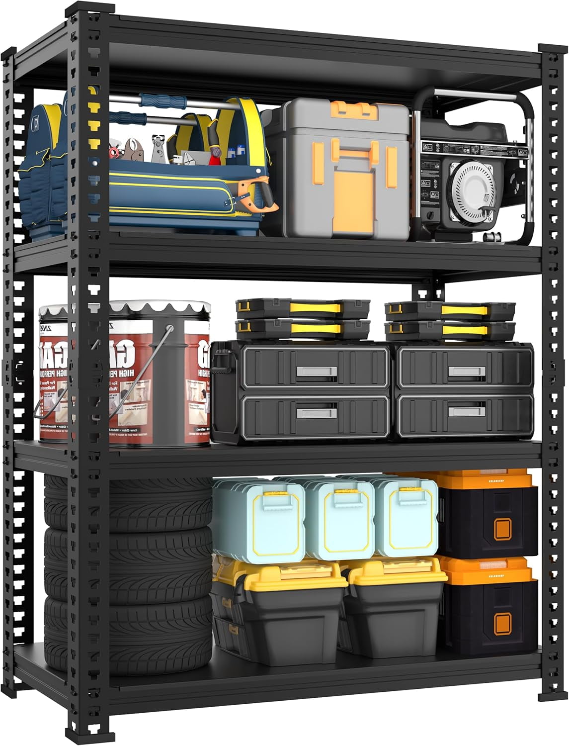 5 Tier Garage Storage Shelves - Adjustable Heavy Duty Metal Shelving ...