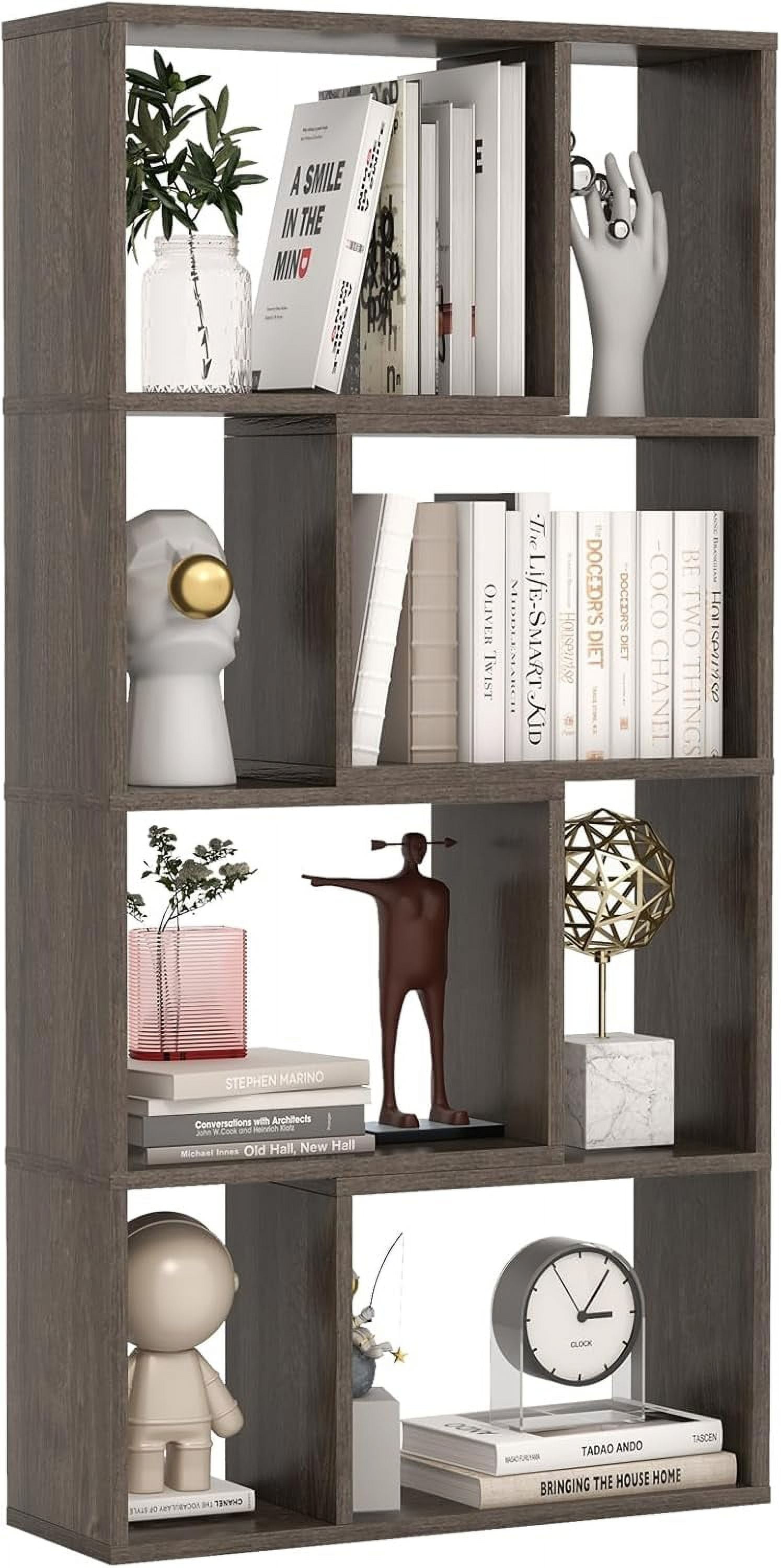 5 Tier Geometric Bookshelf 48\u201DH Freestanding 8-Cube Open Bookcase ...