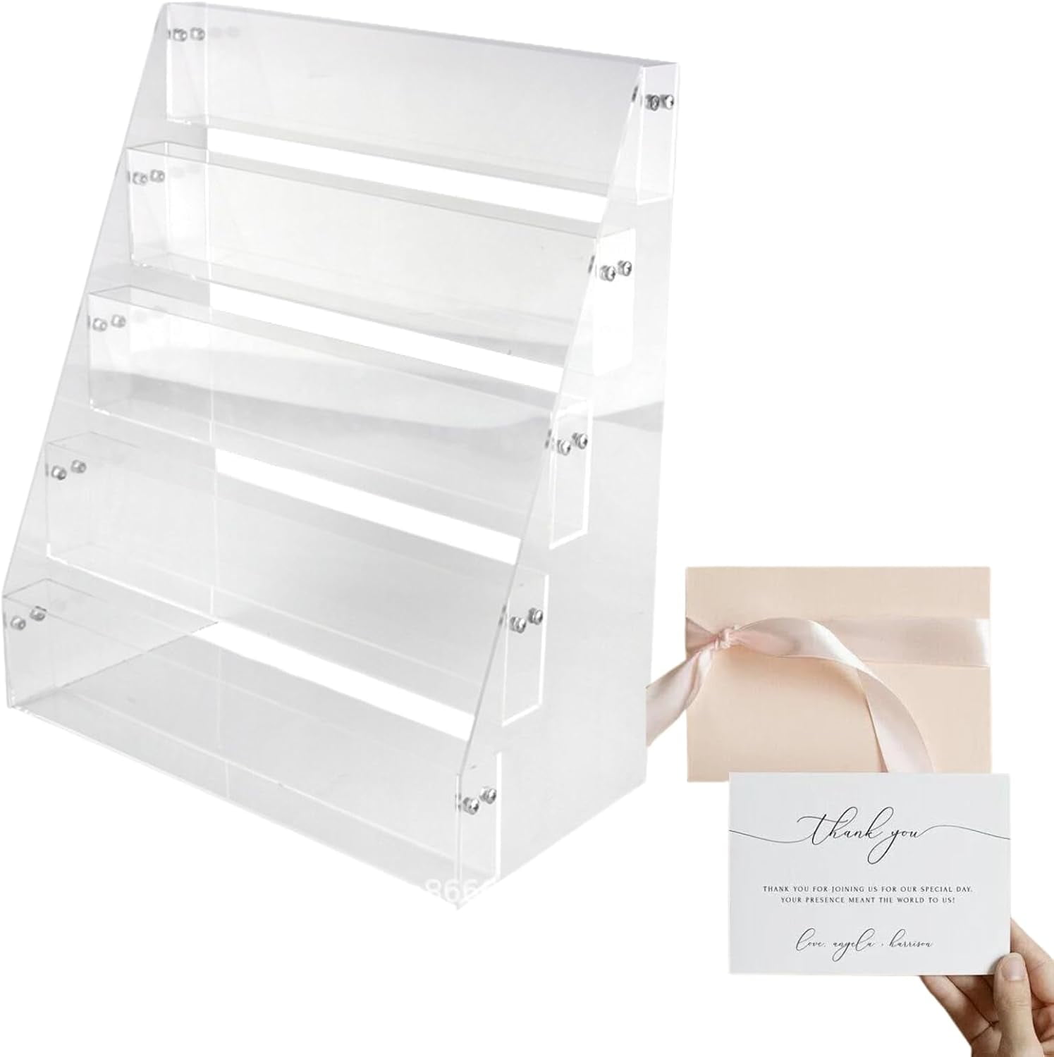 5 Tier Greeting Card Display Stand, Screw Fastening Brochure Holder ...