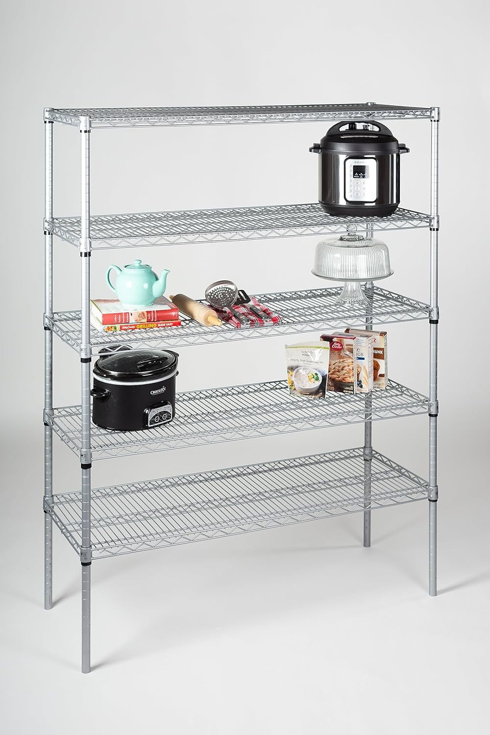 5 Tier Heavy Duty Adjustable Wire Shelving Unit | 18" Deep x 72" Wide x ...