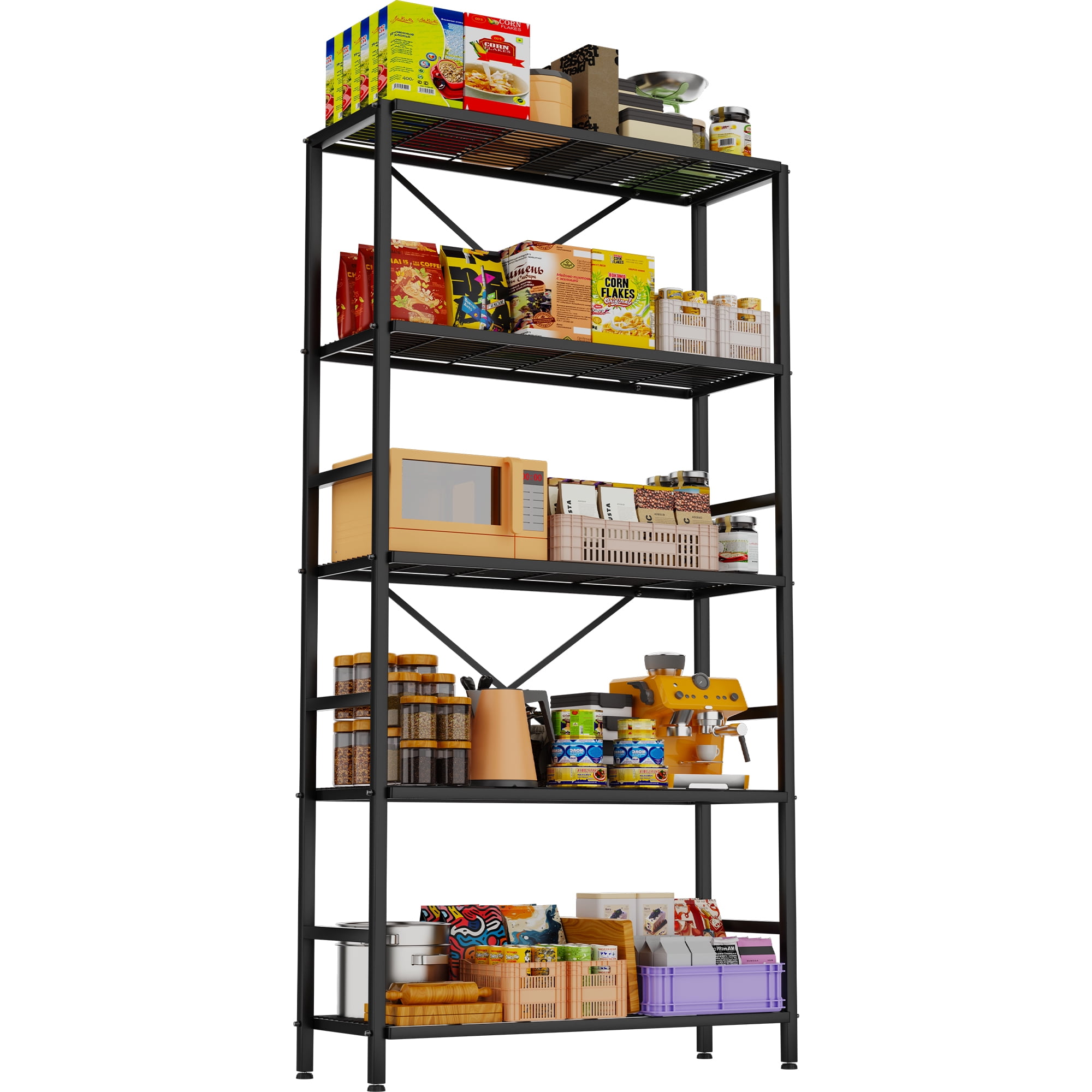 5-Tier Heavy Duty Garage Shelving Unit,Standing Storage Shelf,Metal ...