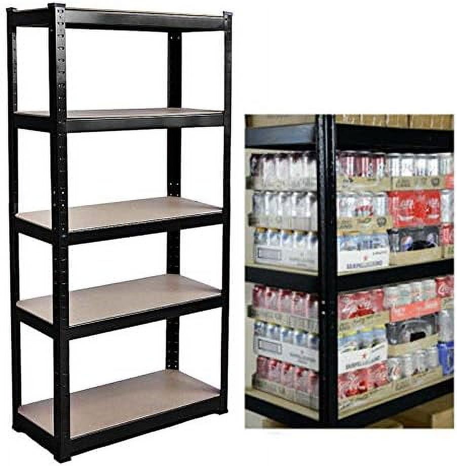 5-Tier Heavy Duty Metal Shelving, 59" x 28" x 12" Racking Storage Unit ...