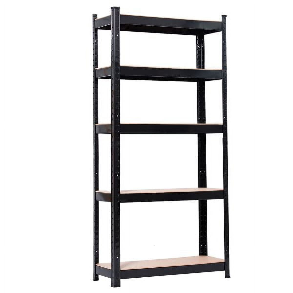5 Tier Heavy Duty Metal Shelving Rack Unit Garage Shelf Black UK ...