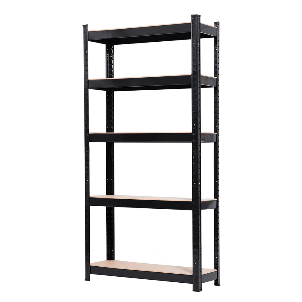 5 Tier Heavy Duty Metal Shelving Rack, Unit Garage Storage Shelf, Black ...