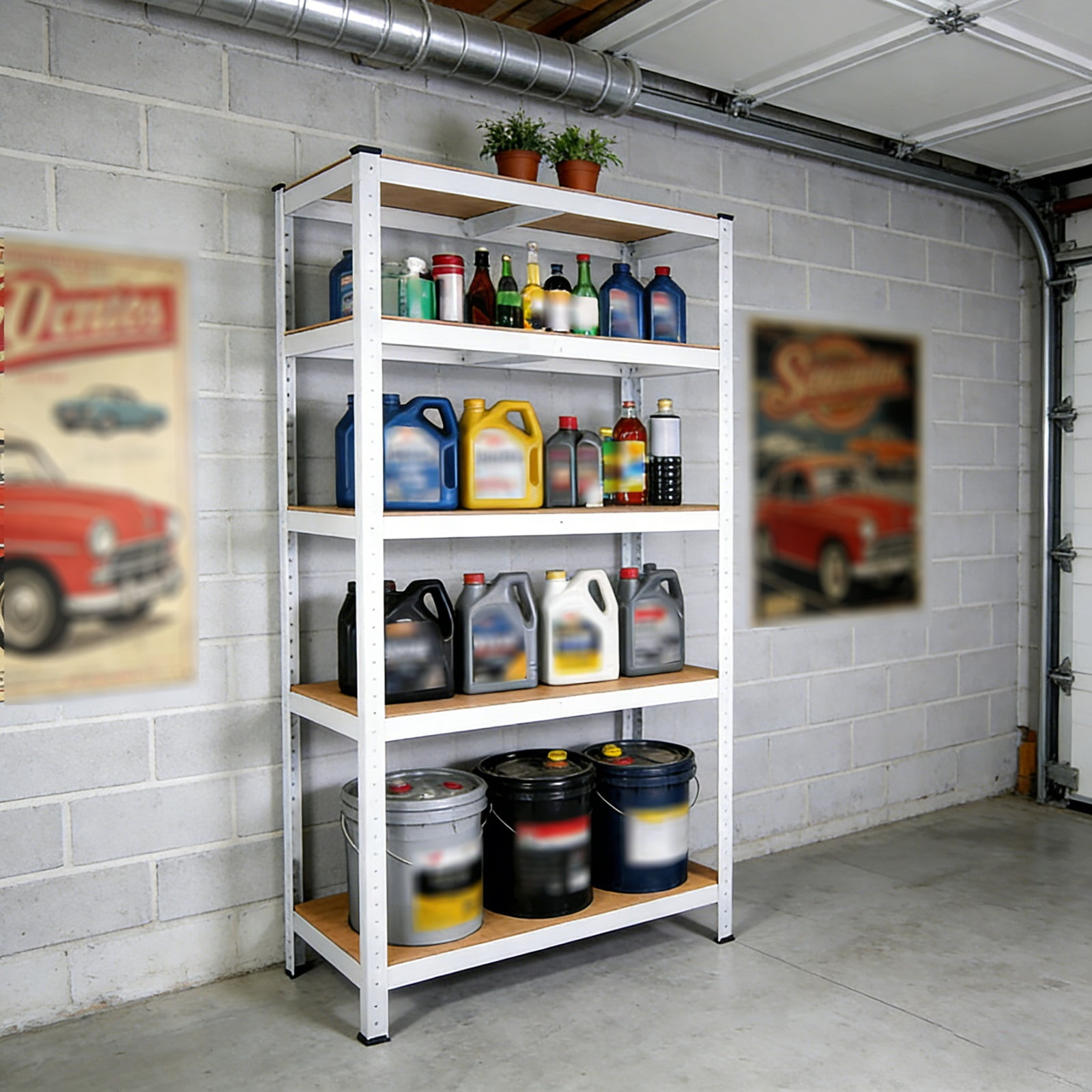 5 Tier Heavy Duty Metal Shelving Unit - Adjustable Kitchen Shelves ...