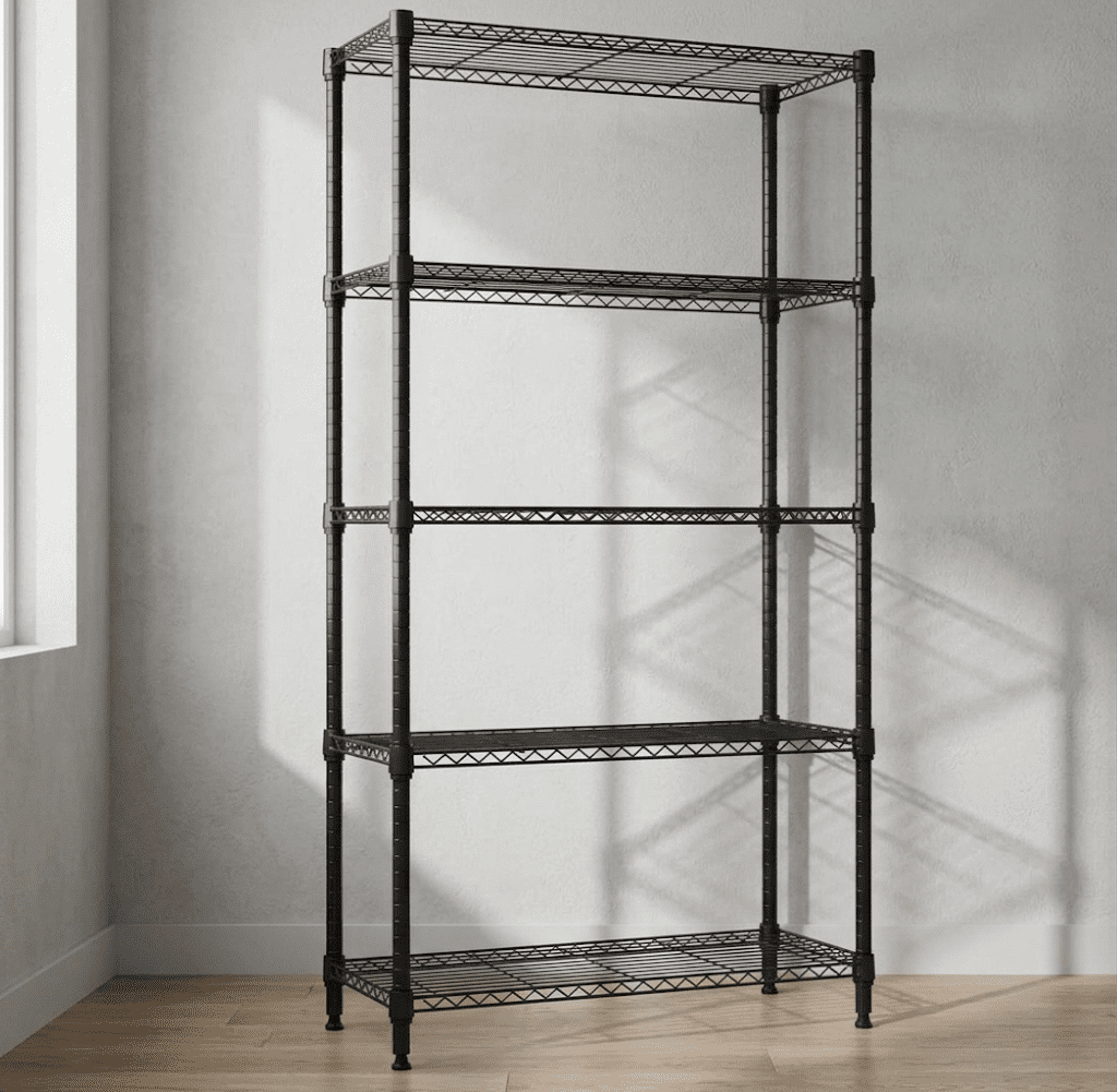 5 Tier Heavy Duty Metal Storage Shelves, 14"D x 30"W x 60"H Wire ...