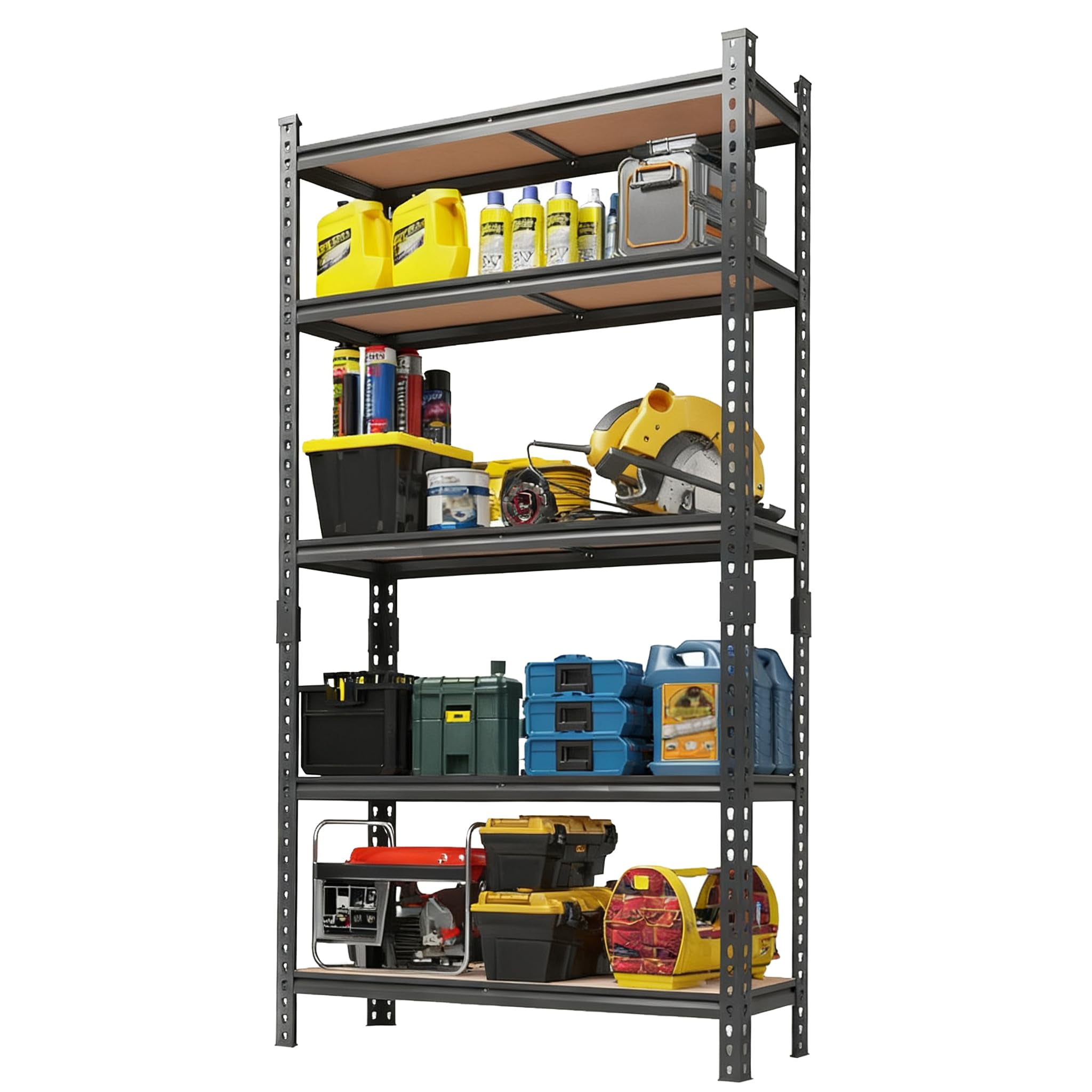 5-Tier Heavy Duty Metal Storage Shelves – Adjustable Garage Utility ...