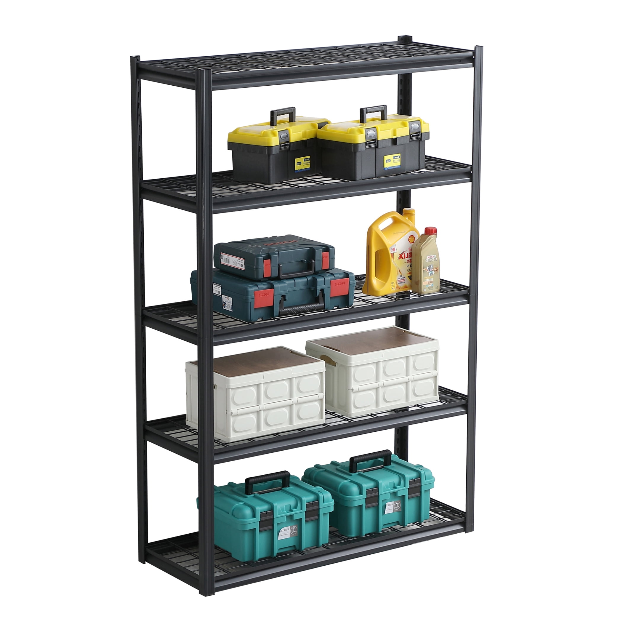 5 Tier Heavy Duty Metal Storage Shelves,Easy to Assemble,Adjustable ...