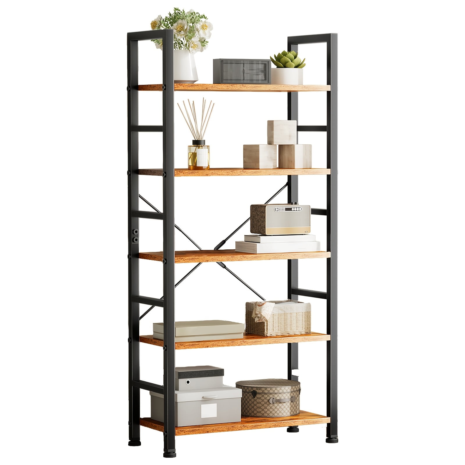 5-Tier Heavy Duty Metal Storage Shelving Unit - 350LB Capacity ...