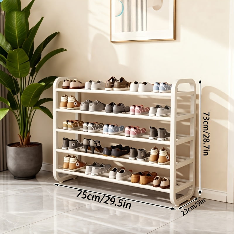 5-Tier Heavy-Duty Narrow Metal Frame Shoe Rack for Small Spaces ...
