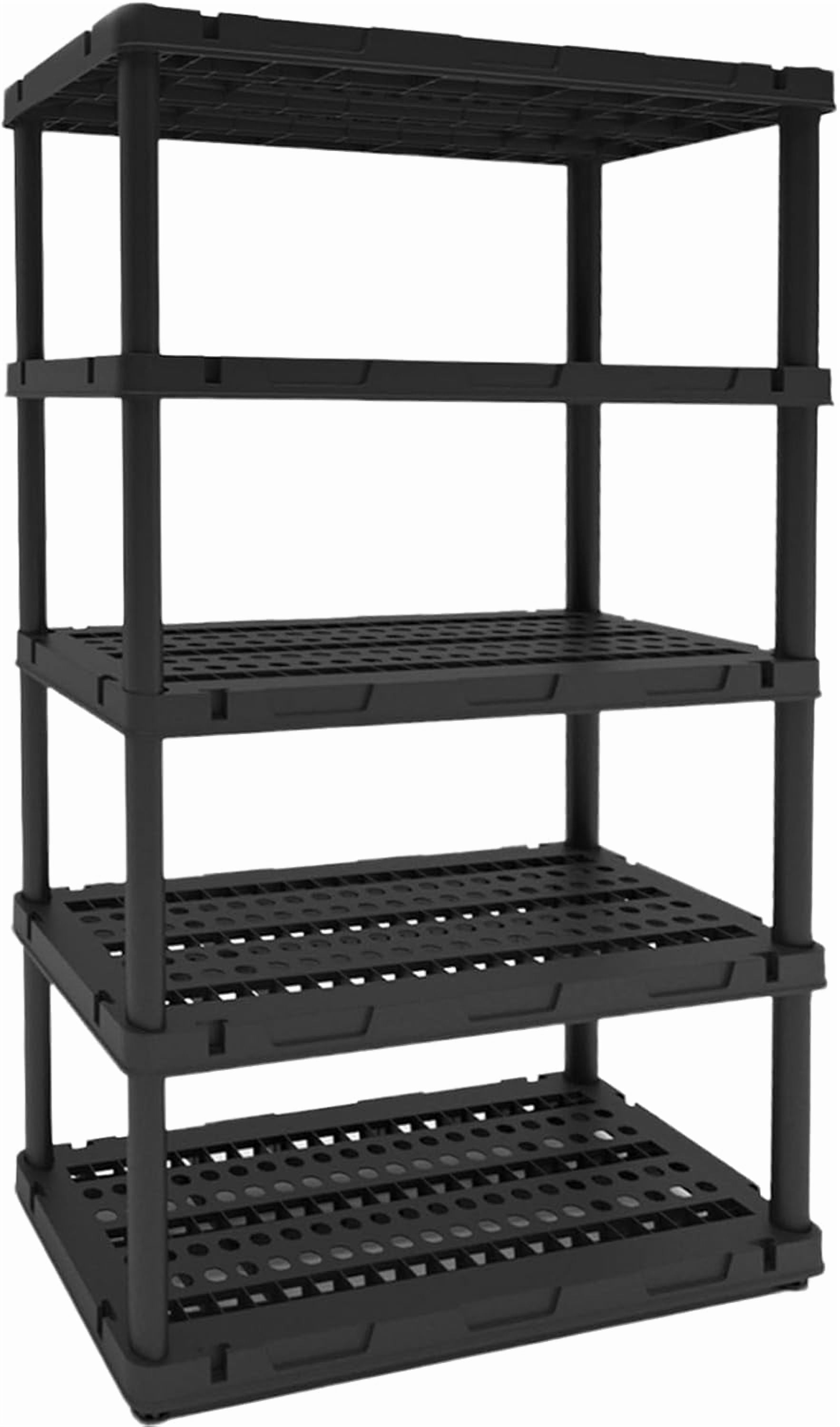 5-Tier Heavy-Duty Plastic Storage Shelves Organizer with Sturdy A-Frame ...