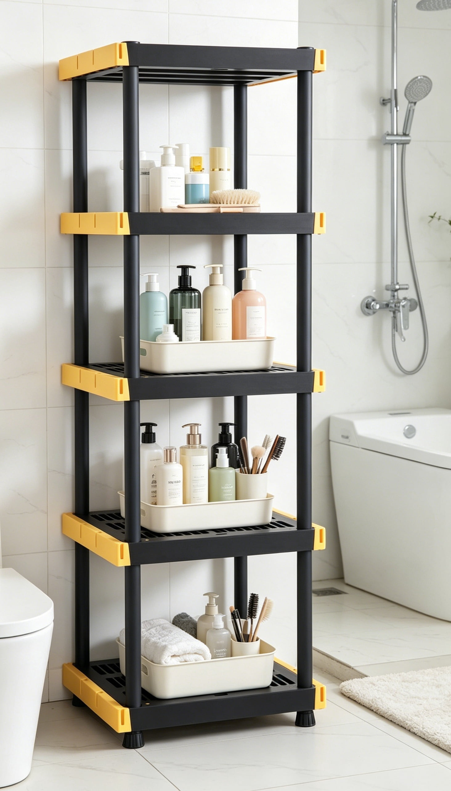 5-Tier Heavy Duty Plastic Storage Shelving Unit, 5 Shelves Support up ...