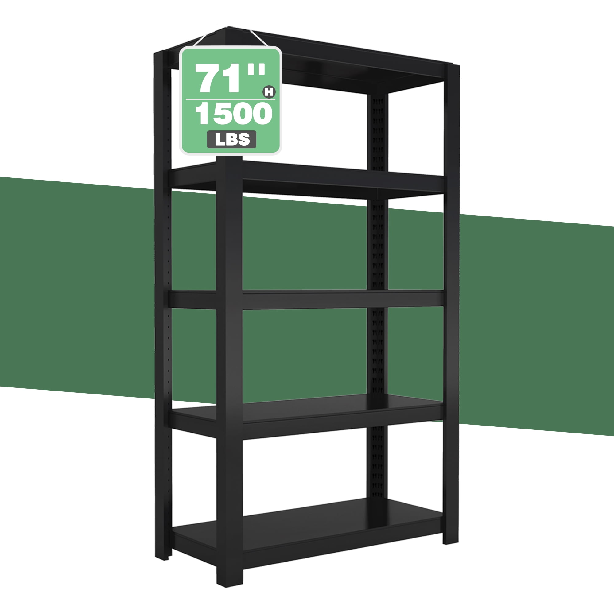 5-Tier Heavy-Duty Shelving, Adjustable Metal Garage Storage Shelves ...
