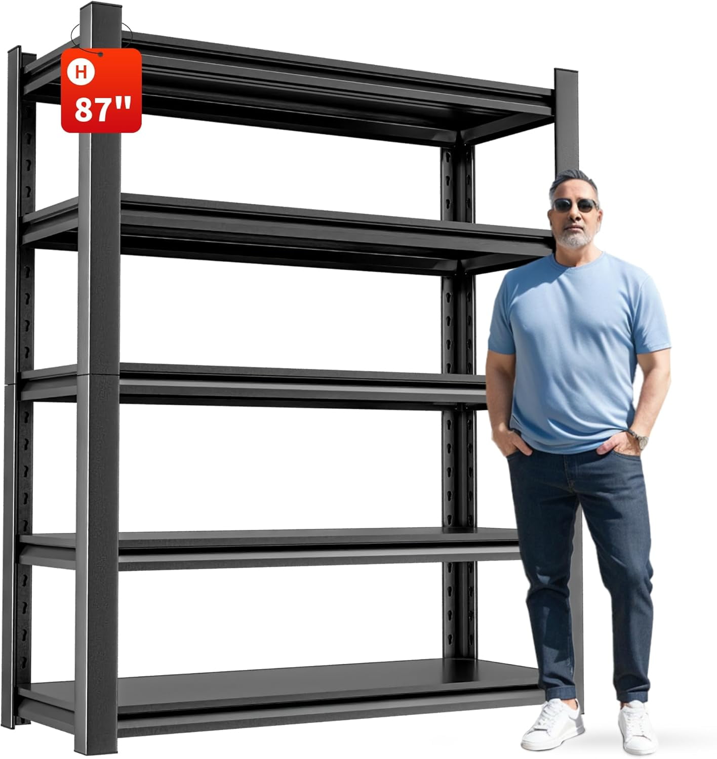 5-Tier Heavy Duty Steel Garage Shelving Unit, Adjustable Metal Utility ...