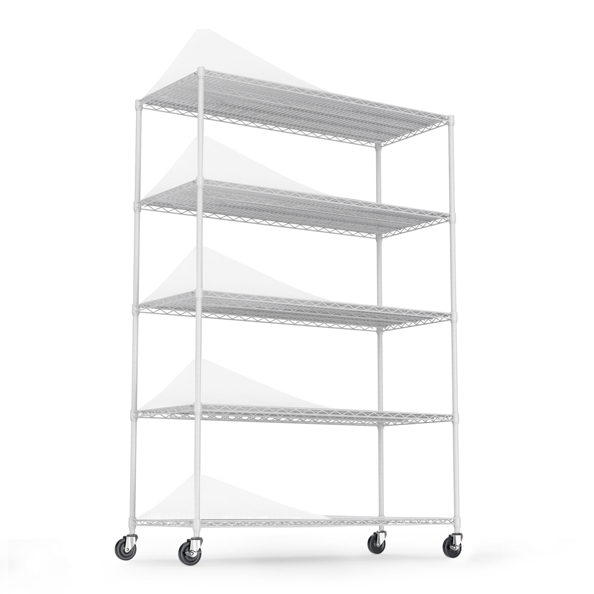 5 Tier Heavy Duty Storage Rack with Wheels - 6000lbs Capacity ...