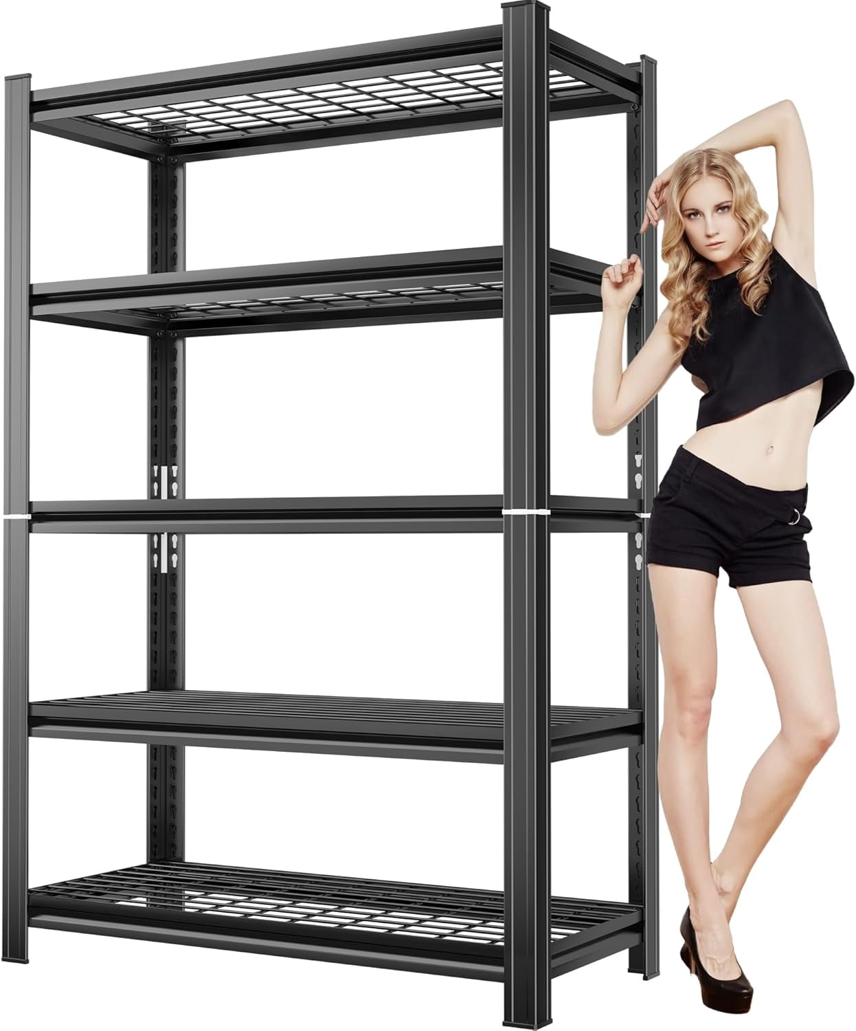 5-Tier Heavy Duty Wire Shelf Load 4500LBS,Steel Shelving Units and Storage with Adjustable Shelf ...