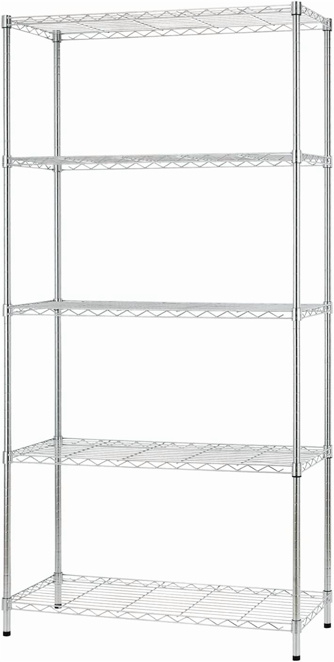 5-Tier Heavy Duty Wire Shelving Unit for Garage & Kitchen Adjustable ...