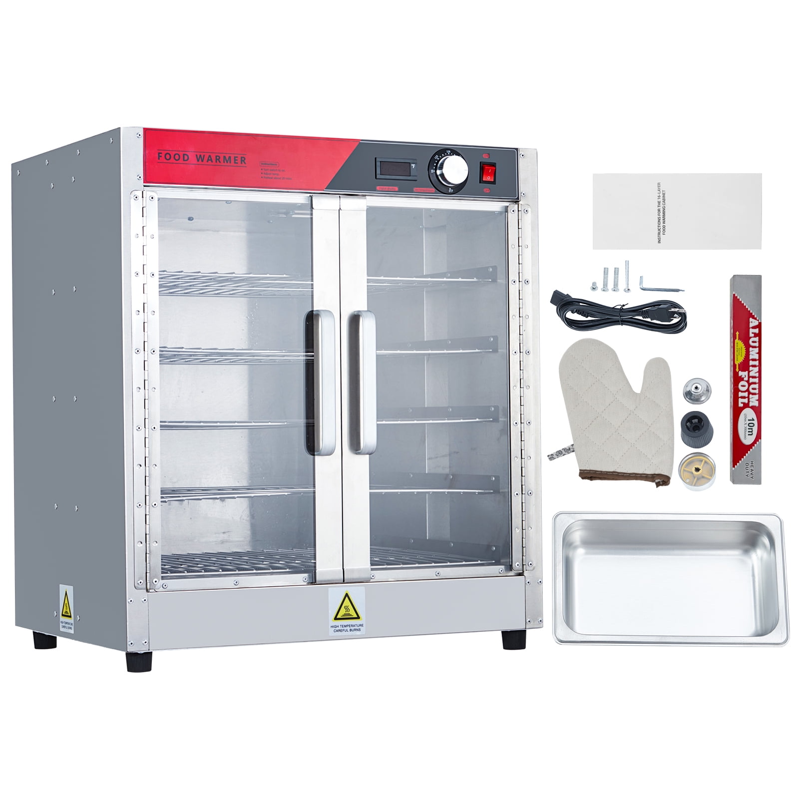 5-Tier Hot Box Food Warmer, 18x23x27inch Concession Warmer with 4 Food ...