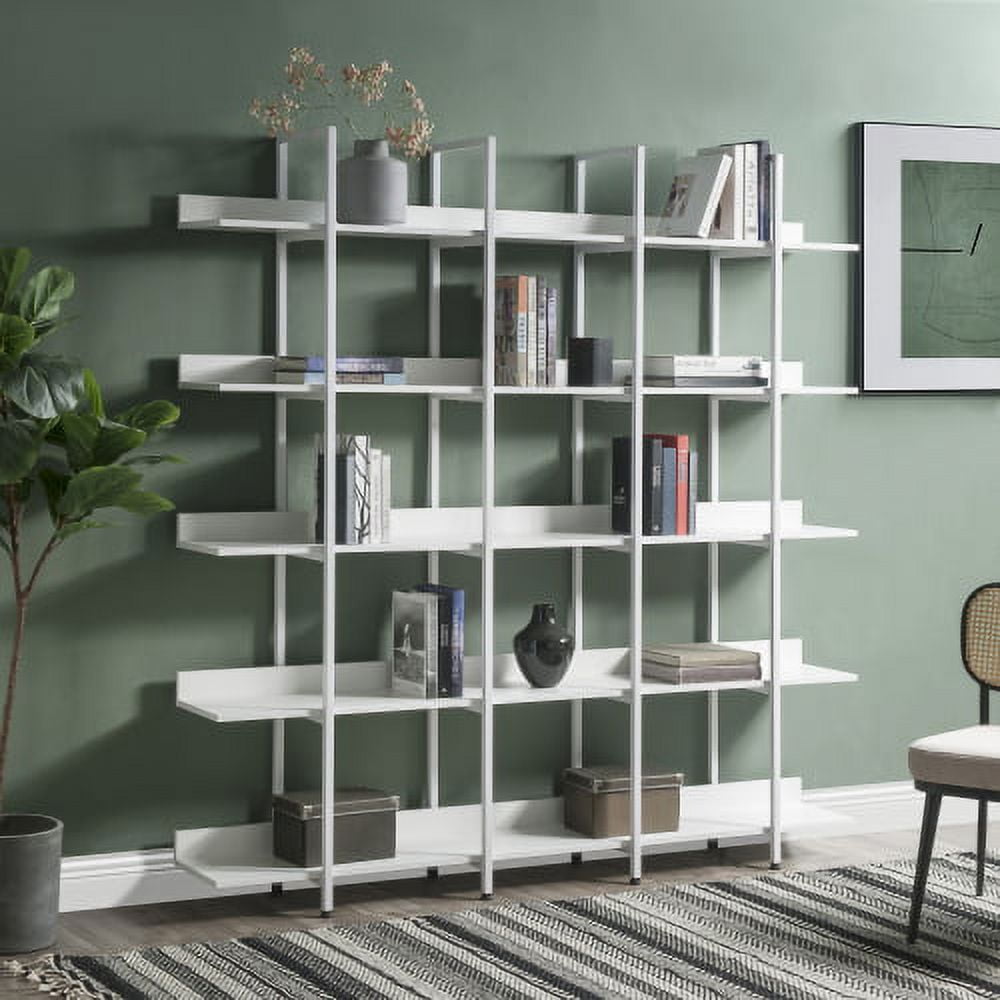 5 Tier Industrial Bookshelf, Vintage Standing Storage Shelf, Display ...