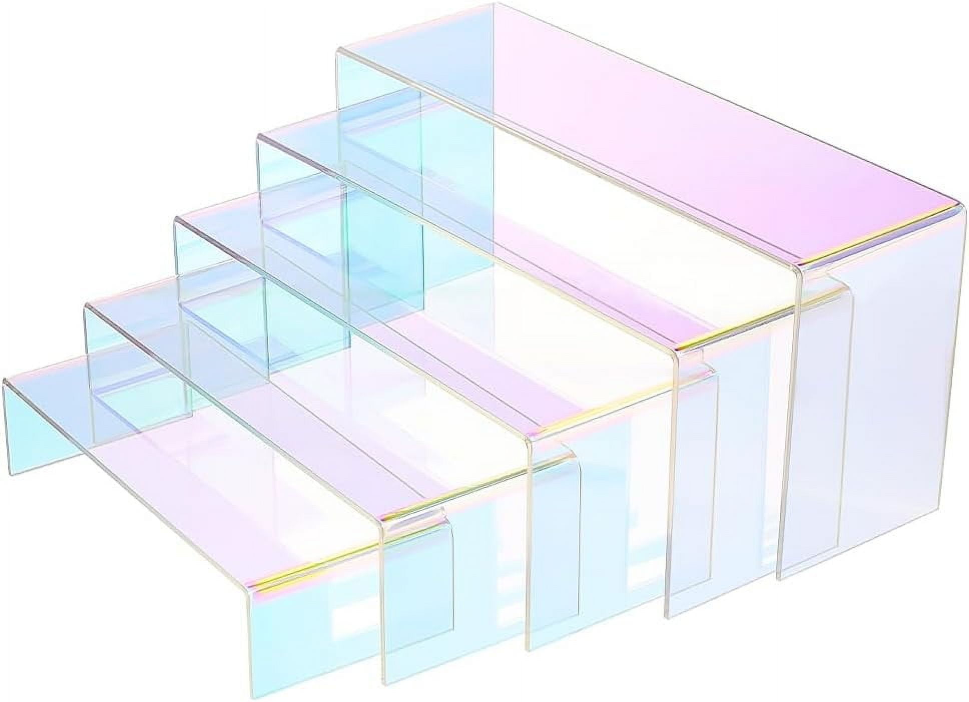 5 Tier Iridescent Display Risers Acrylic Display Shelf Cupcake Stand ...
