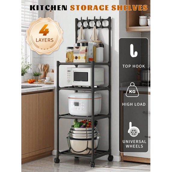 5 Tier Kitchen Cabinet,Coffee Bar Station, Kitchen Stand With 4 S ...