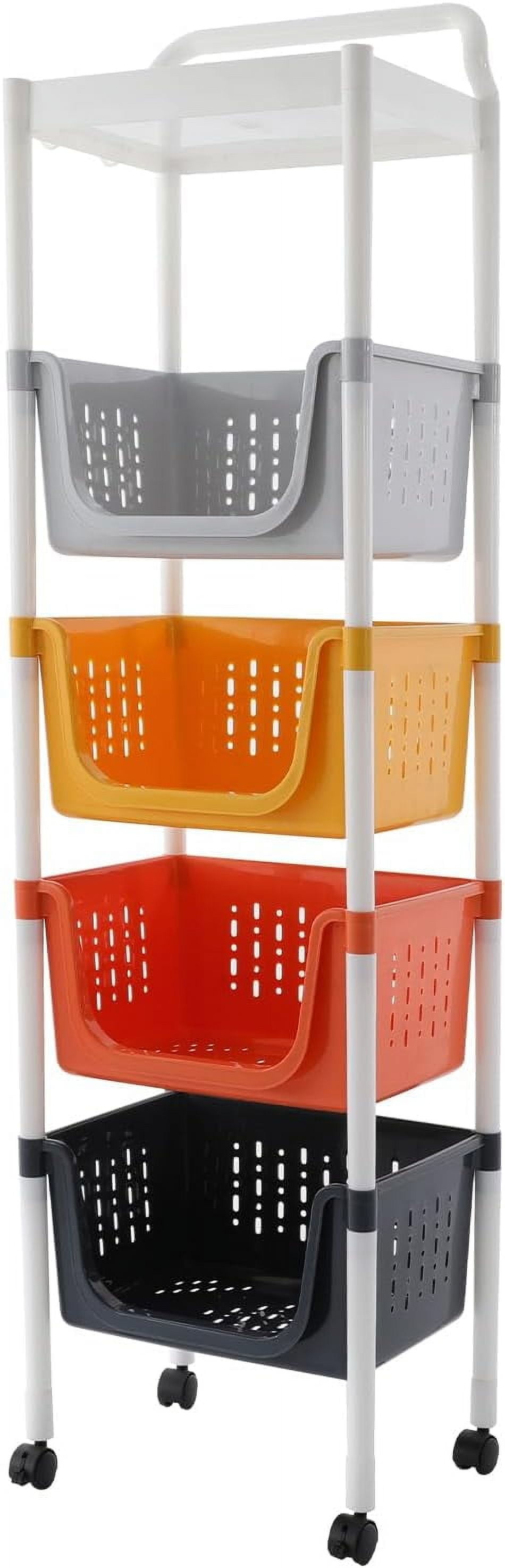 5 Tier Kitchen Organizer,Hollow-Cut Floor-Standing Fruit Vegetable ...